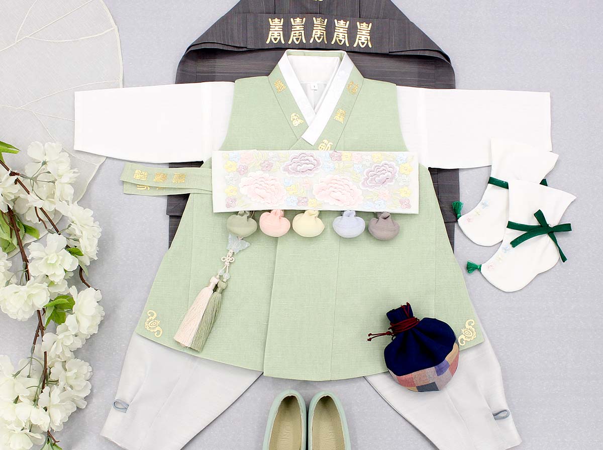 Classy Prince Baby Boy Hanbok in Light Green – Joteta Korean Online Shop