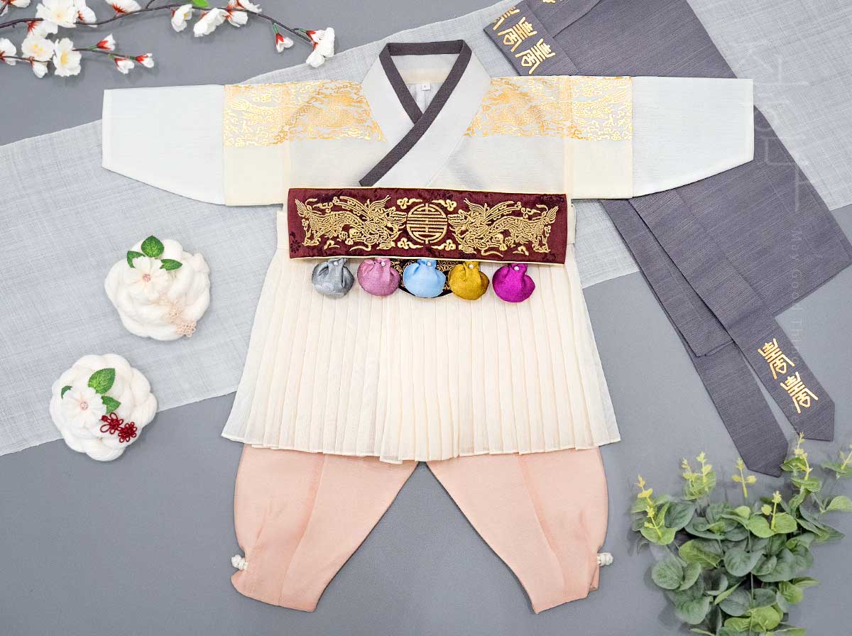 Gold Dragon Embroidery Prince Baby Boy Hanbok – Joteta Korean Online Shop