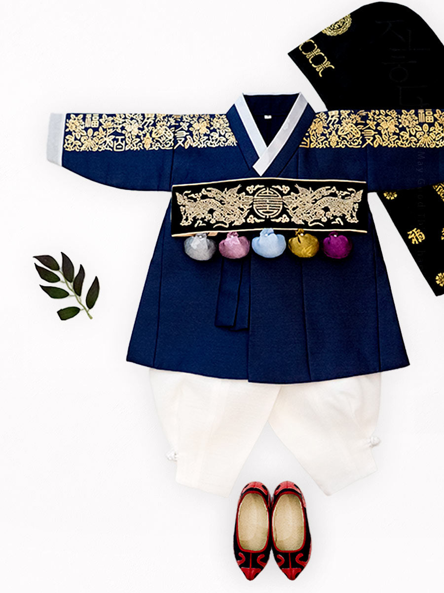 [2025] Golden Prince Hanbok in Navy – Joteta Korean Online Shop