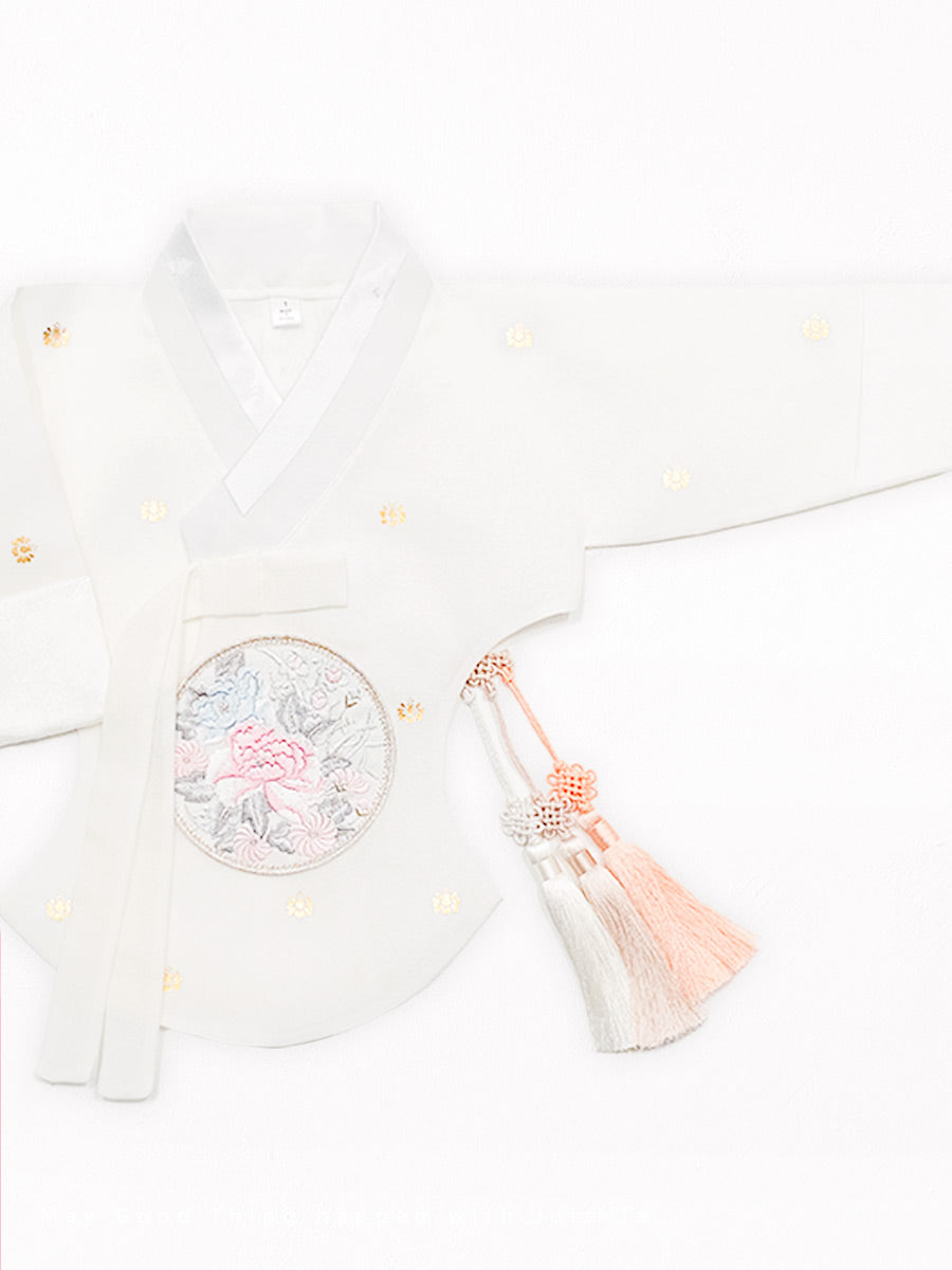 [2026] Ivory Ruby Baby Girl Hanbok – Joteta Korean Online Shop
