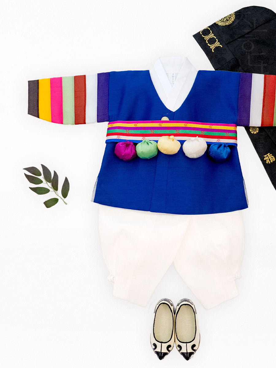 [2025] Little Noble Baby Boy Hanbok in Blue – Joteta Korean Online Shop
