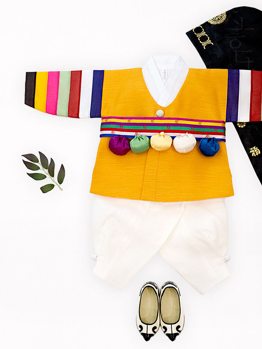 [2025] Little Noble Baby Boy Hanbok in Yellow – Joteta Korean Online Shop