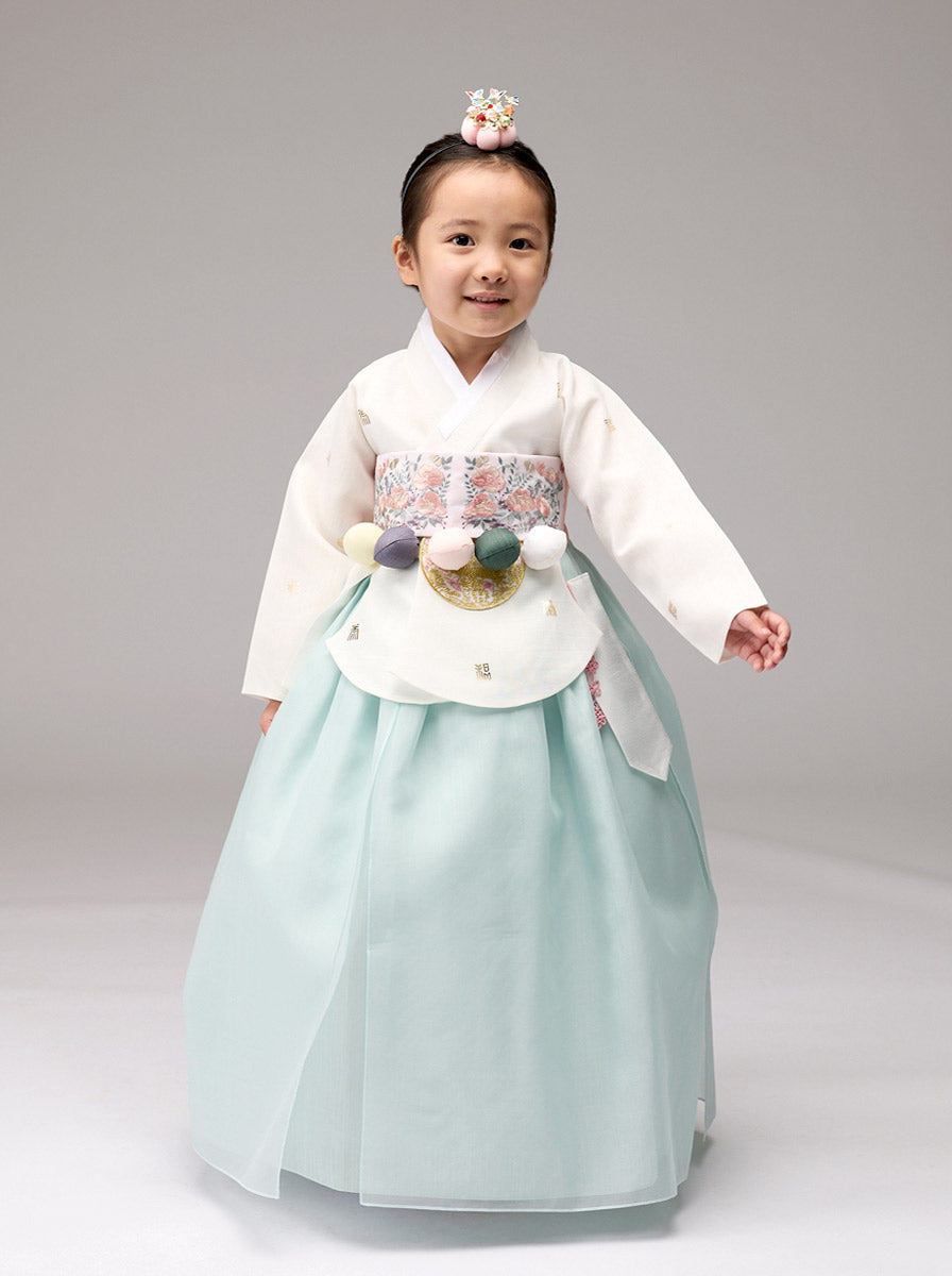 Mint with Dragon Embroidery Queen Style Girl Hanbok – Joteta Korean ...