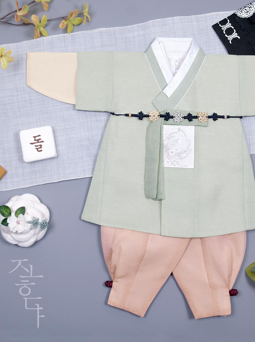 Phoenix Embroidery Boy Hanbok in Olive Color – Joteta Korean Online Shop