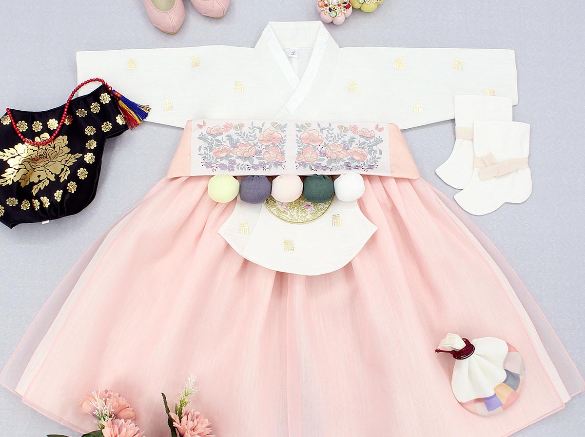 Pink with Dragon Embroidery Queen Style Baby Girl Hanbok – Joteta ...