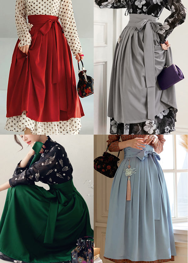 Satin Modern Hanbok Skirt – Joteta Korean Online Shop