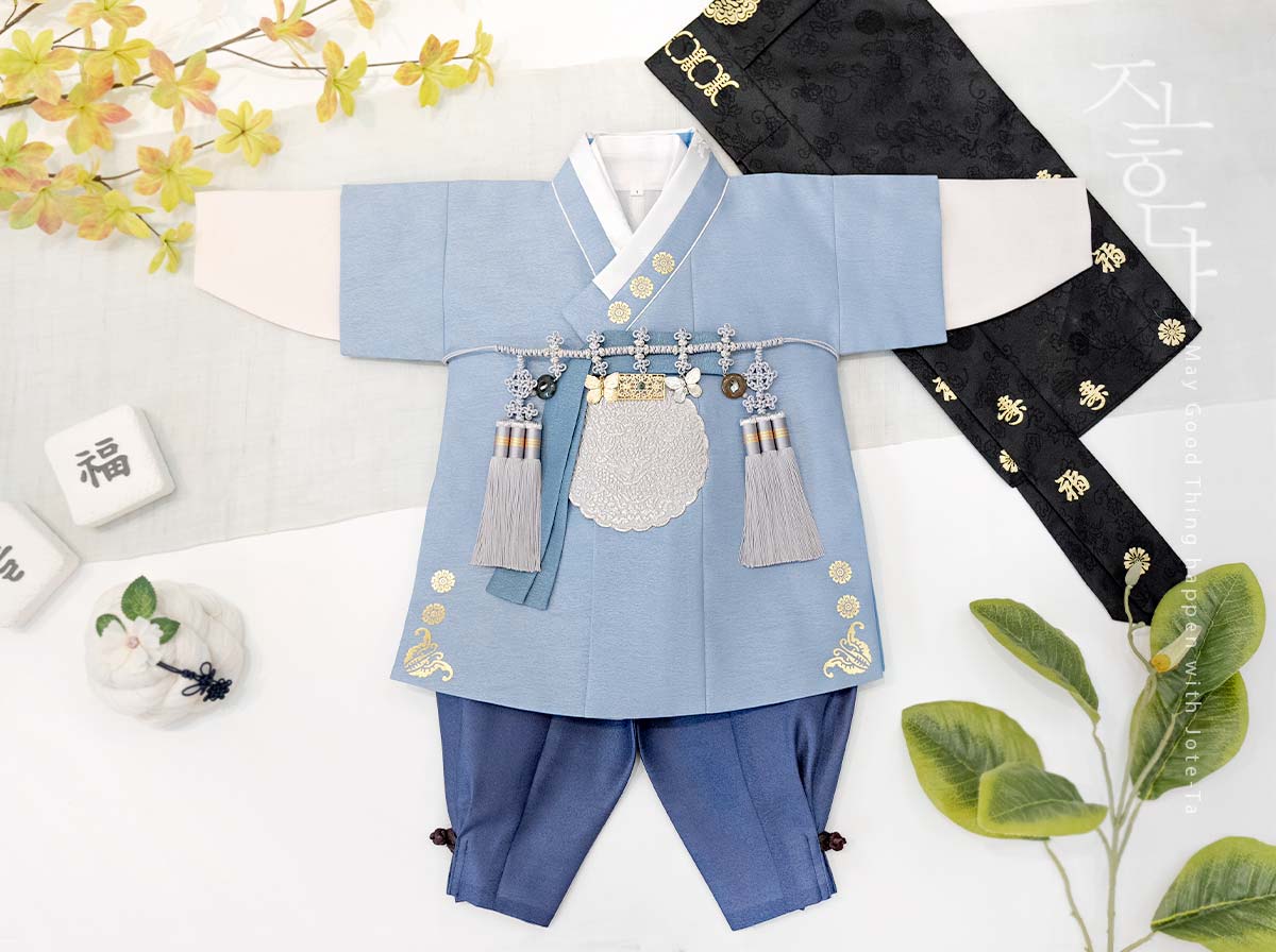 Silver Dragon Embroidery Baby Boy Hanbok | Shop Now – Joteta Korean ...