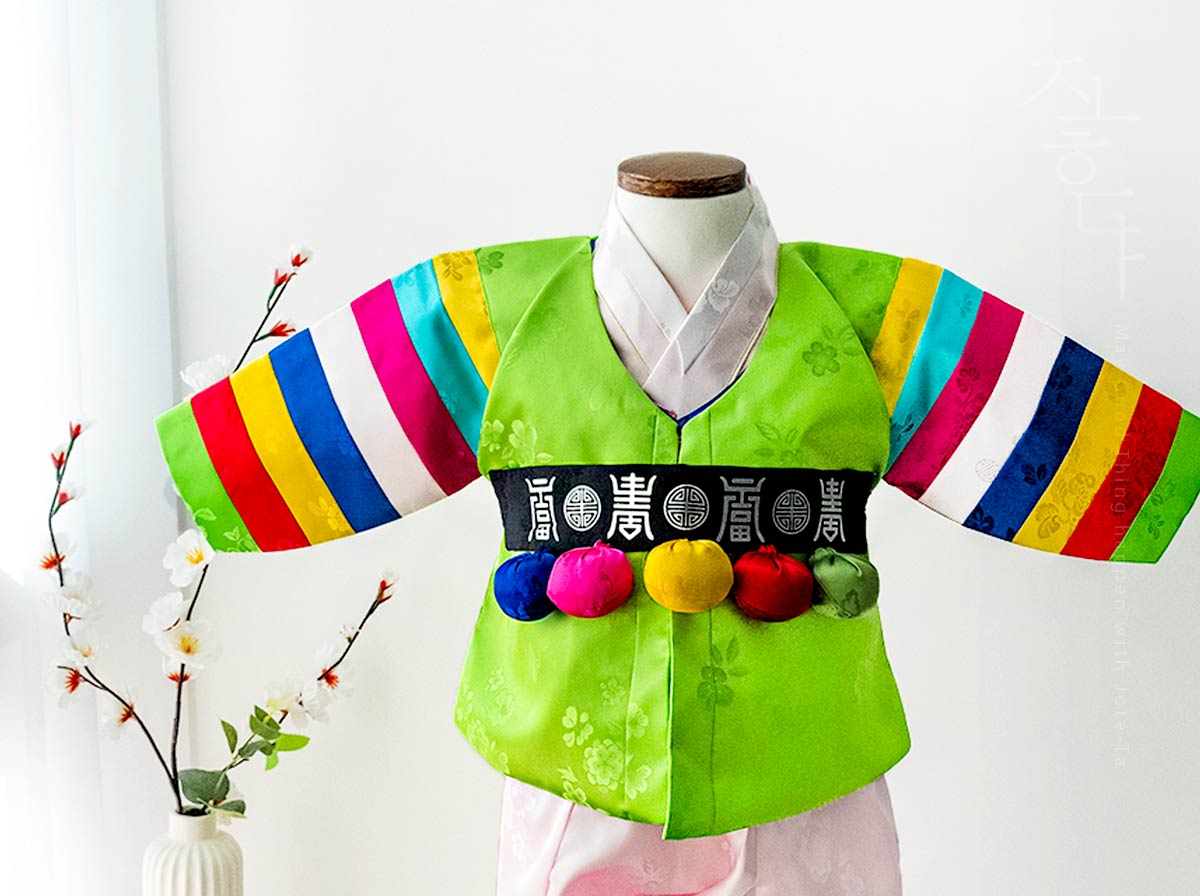 [ Premium ] Green Saekdong Baby Boy Hanbok – Joteta Korean Online Shop