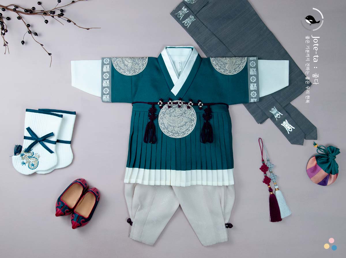 Indigo Blue Phoenix Embroidery Baby Boy Hanbok – Joteta Korean Online Shop