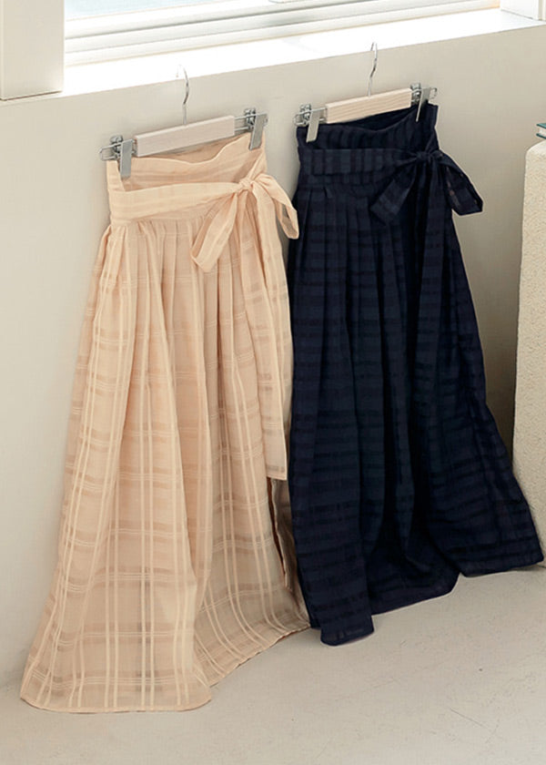 See-Through Check Pattern Modern Hanbok Skirt – Joteta Korean Online Shop